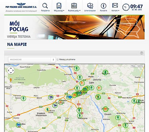 Zobacz swój pociąg na interaktywnej mapie - PKP Polskie Linie Kolejowe S.A.